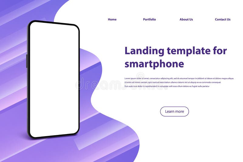 Smartphone Screen Landing Page. Mobile Phone Frame, Smartphones ...