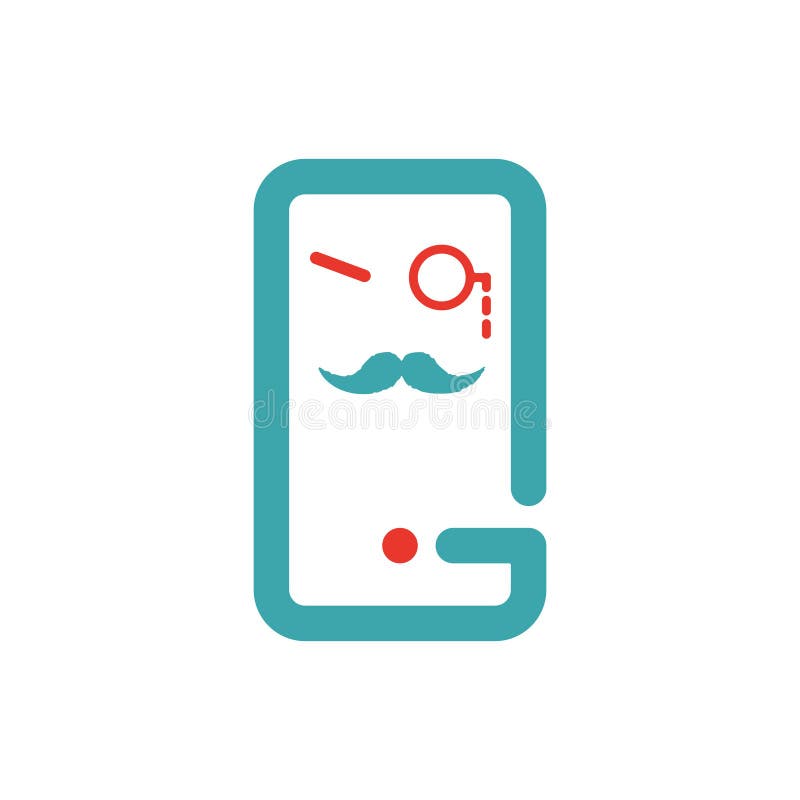 Smartphone Screen Like Old Retro Man Vector Illustration. Stock Vector ...