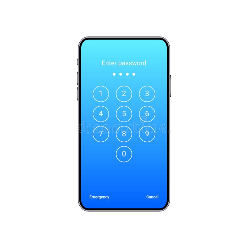 Smartphone Screen Lock Template with Numeric Password. Stock Vector ...