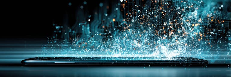 Smartphone Screen Melting into Digital Code Creates a Visual ...