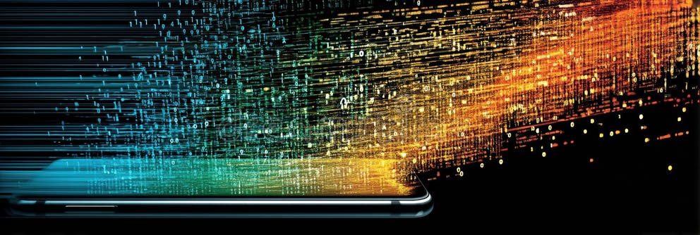 Smartphone Screen Melts into Flowing Code To Represent Digital ...