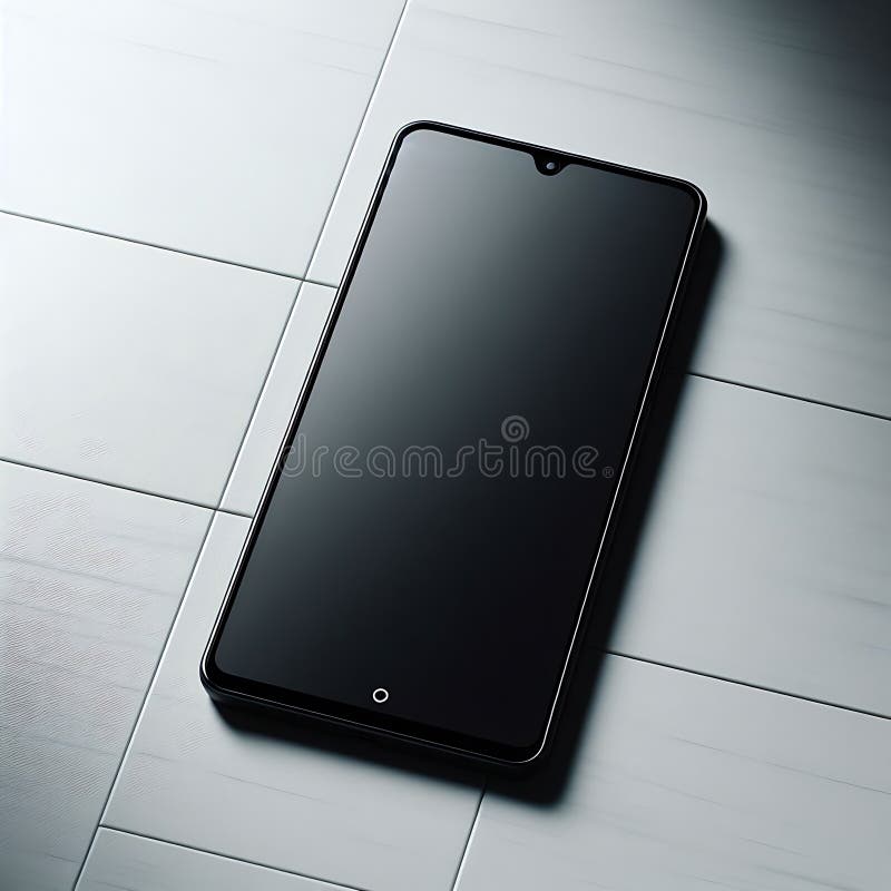 The Smartphone with the Screen Off is Lying on a White Surface ...