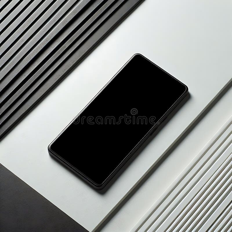 The Smartphone with the Screen Off is Lying on a White Surface ...