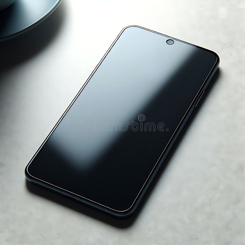 The Smartphone with the Screen Off is Lying on a White Table ...