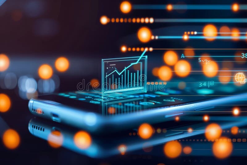 Smartphone Screen Showing a Graph Depicting Financial Data Related To ...