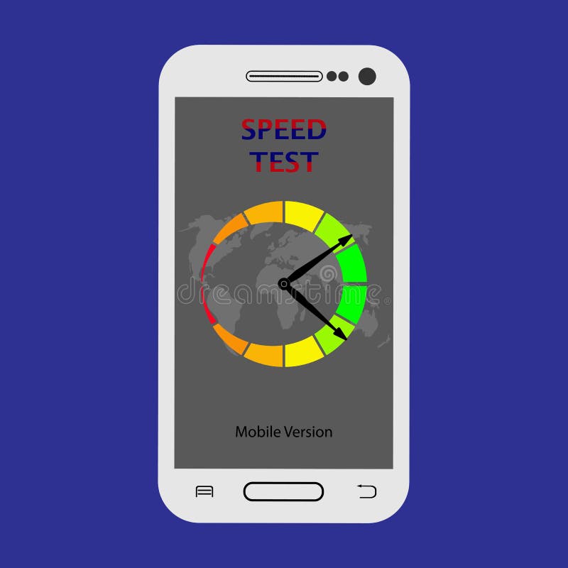 On the Smartphone Screen Shows the Test Data Transfer Speed Stock ...