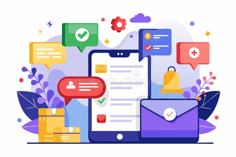 A Smartphone Screen Shows Various Customizable Notifications and ...