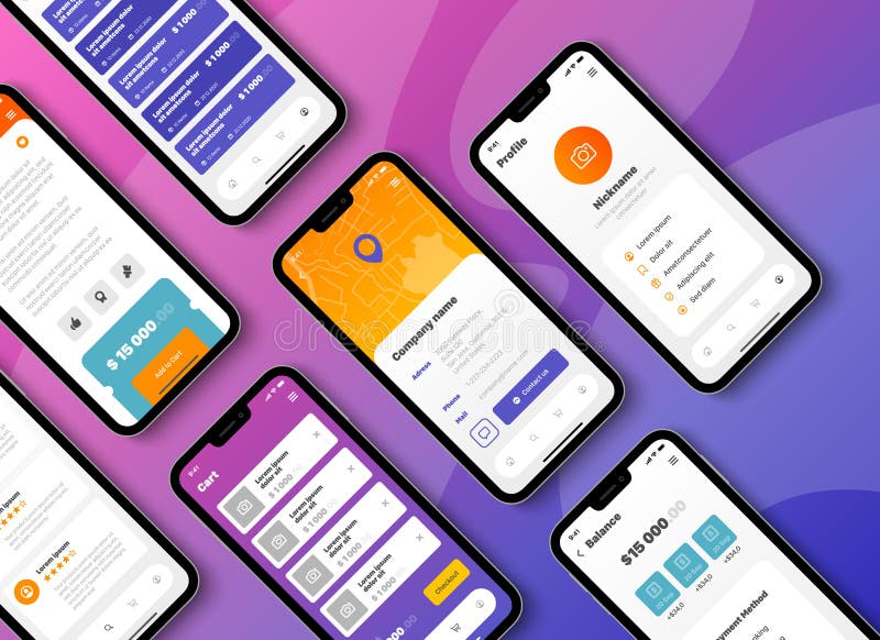 Smartphone Screens Background Stock Vector - Illustration of purchasing ...