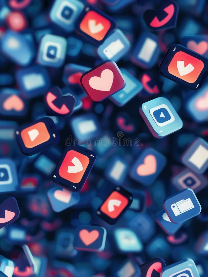 Smartphone Screens Showcase Various Social Media Reaction Icons while ...