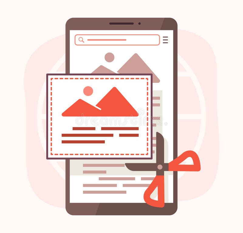 Smartphone with Screenshot Function for Mobile Application Concept ...