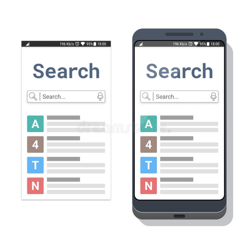 Smartphone with Search Application or Mobile Web Browser with Search ...