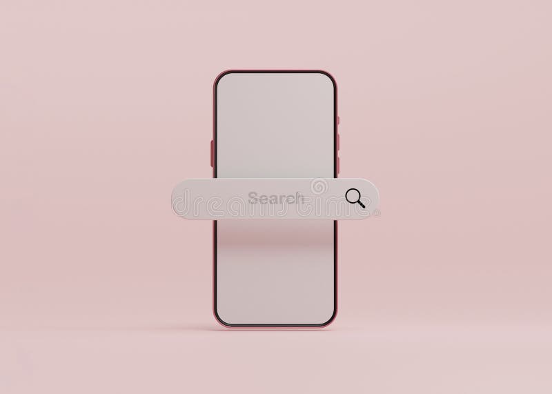 Smartphone with Search Bar Icon for SEO or Search Engine Optimisation ...
