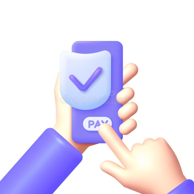 Smartphone Secure 3d for Web Design. Protection, Safety, Password ...