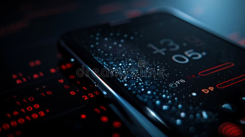 Smartphone with Secure Lock Screen and Encryption Symbols Stock Image ...