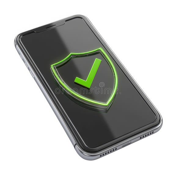 Smartphone Security Protection Shield Checkmark Verification Technology Stock Illustration ...
