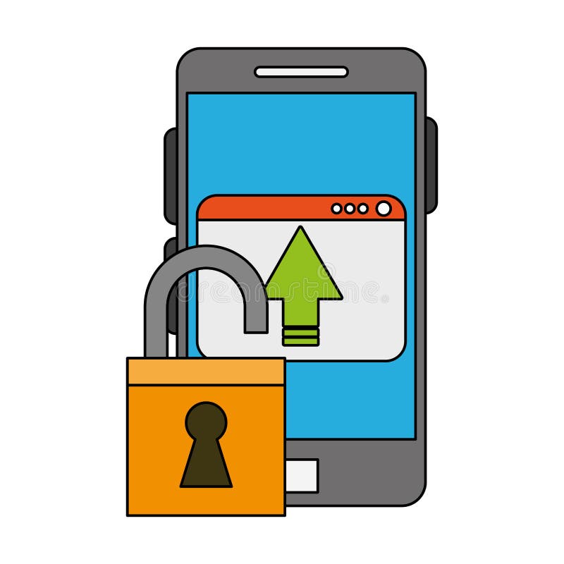 Smartphone Security Technology Navigation Stock Vector - Illustration ...