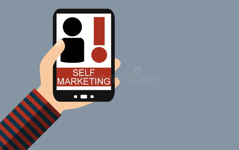Smartphone: Self Marketing - Flat Design Stock Illustration ...
