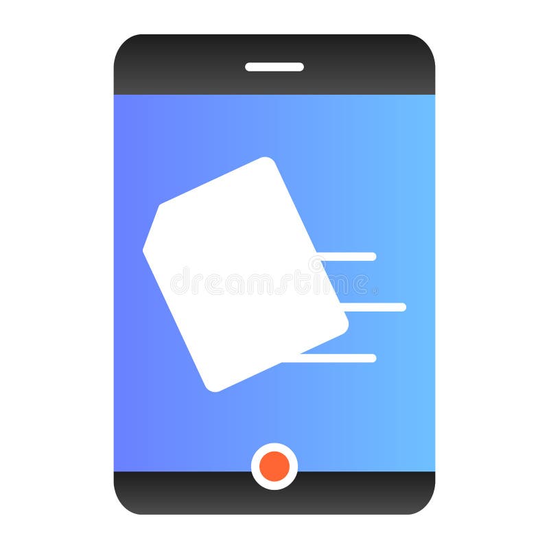 Smartphone Sending Document Flat Icon. File Transfer on Phone Vector ...