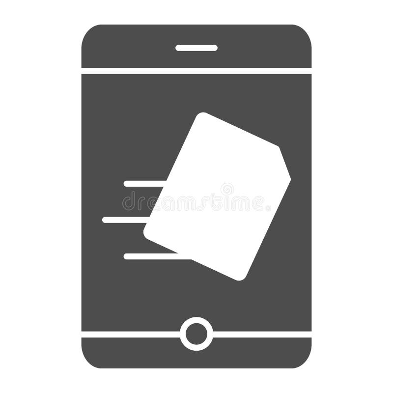 Smartphone Sending Document Solid Icon. File Transfer on Phone Vector ...