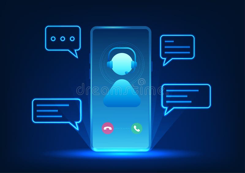 Smartphone Service Technology with Call Status Display Center Icon ...