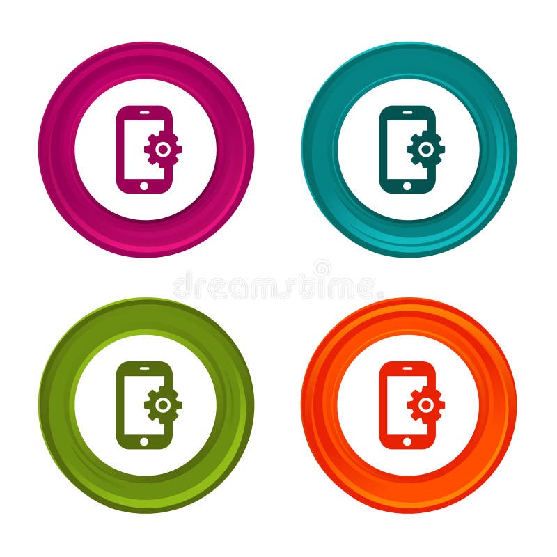 Smartphone Settings Icons. Phone Signs. Support Symbol Stock ...
