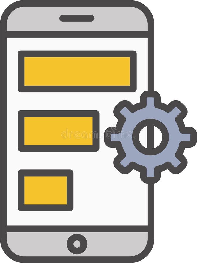 Smartphone Settings Vector Icon for Computer and Mobile Phone Apps ...