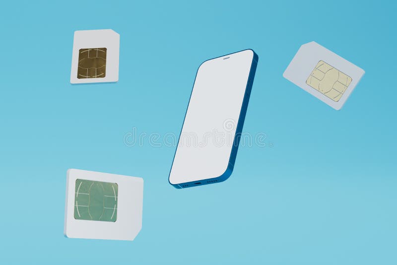 Smartphone for Several SIM Cards. Smartphone Around Which SIM Cards Fly ...