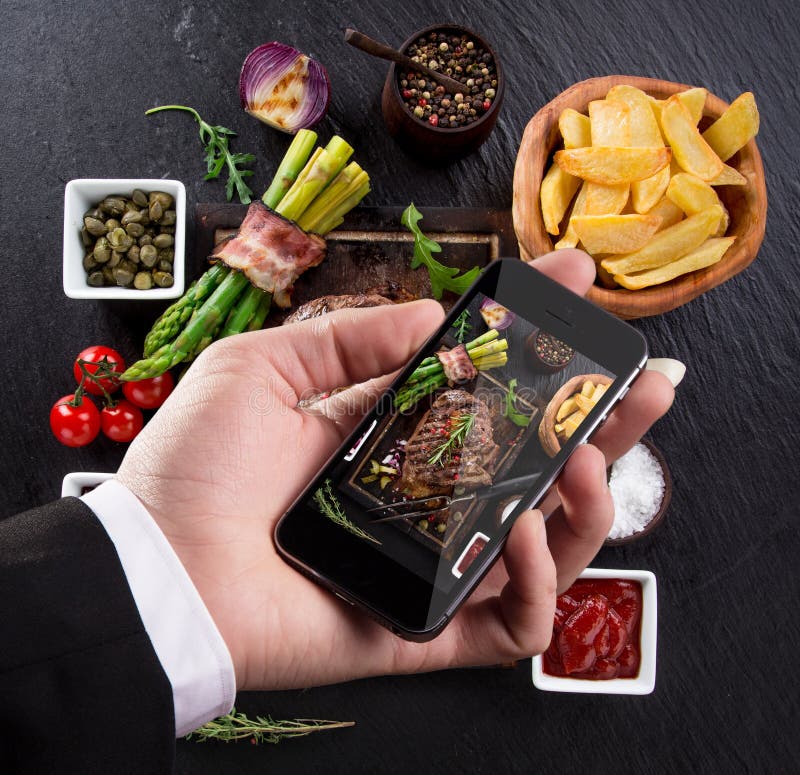 Smartphone shot food photo stock photo. Image of served - 45409936