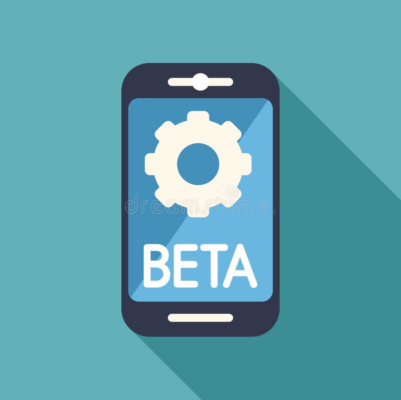 Smartphone Showing Beta Version Software Update with Gear Icon Stock ...