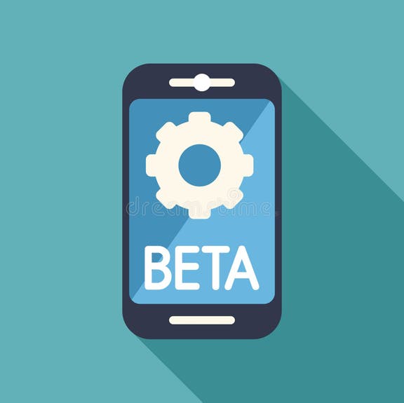 Smartphone Showing Beta Version Software Update with Gear Icon Stock ...