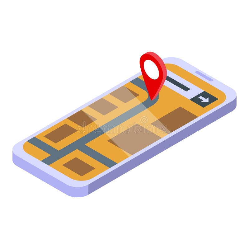 Smartphone Showing City Map with Gps Pin Pointing Location Stock Vector ...
