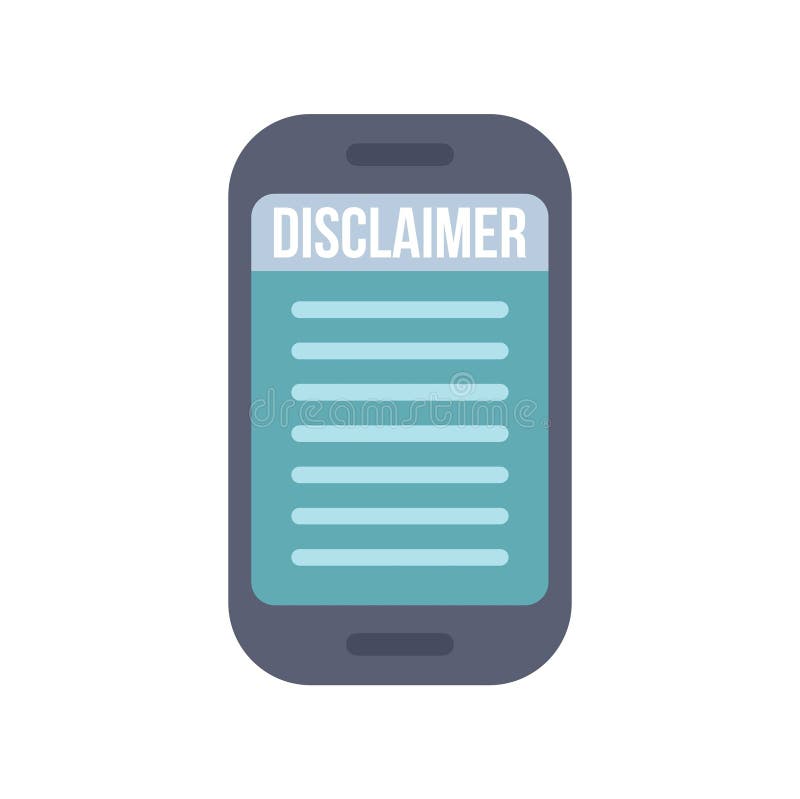 Smartphone Showing Disclaimer Message on Screen Stock Illustration ...