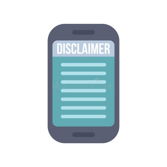 Smartphone Showing Disclaimer Message on Screen Stock Illustration ...