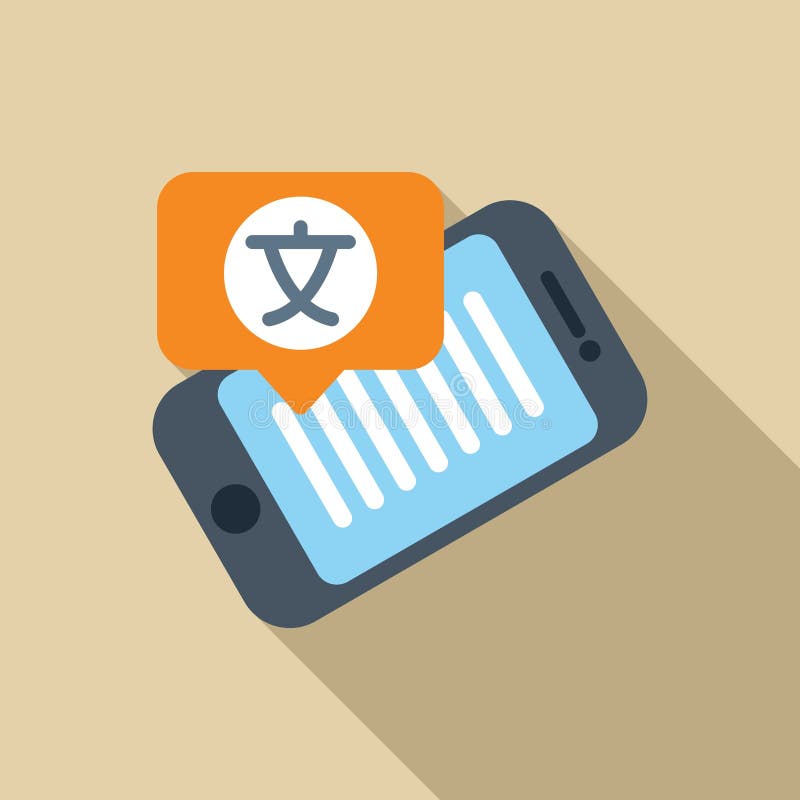 Smartphone Showing Foreign Language Symbol in Speech Bubble for ...