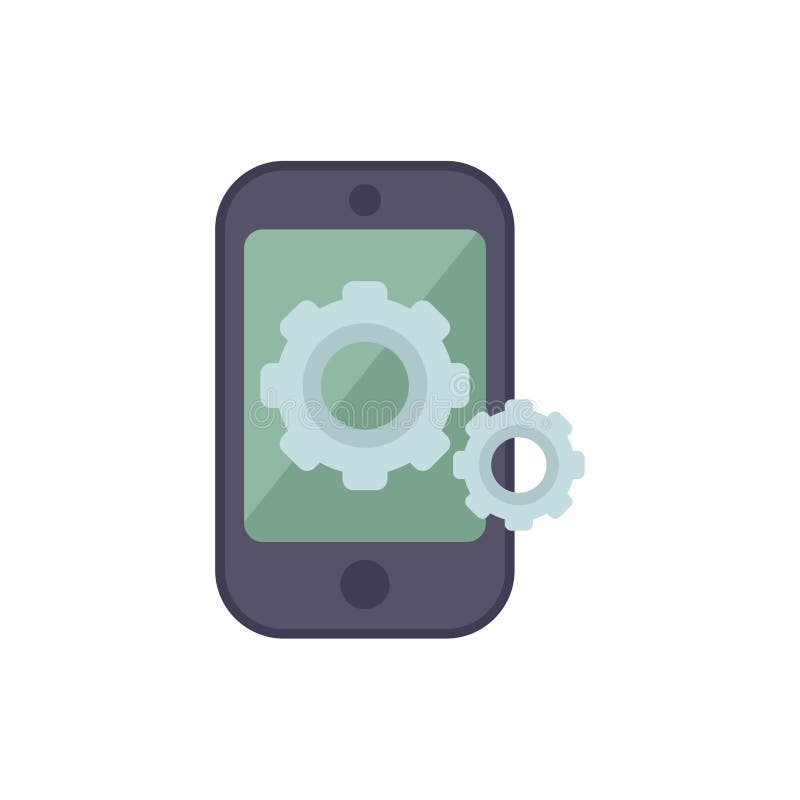 Smartphone Showing Gears Rotating for App Update Stock Vector ...
