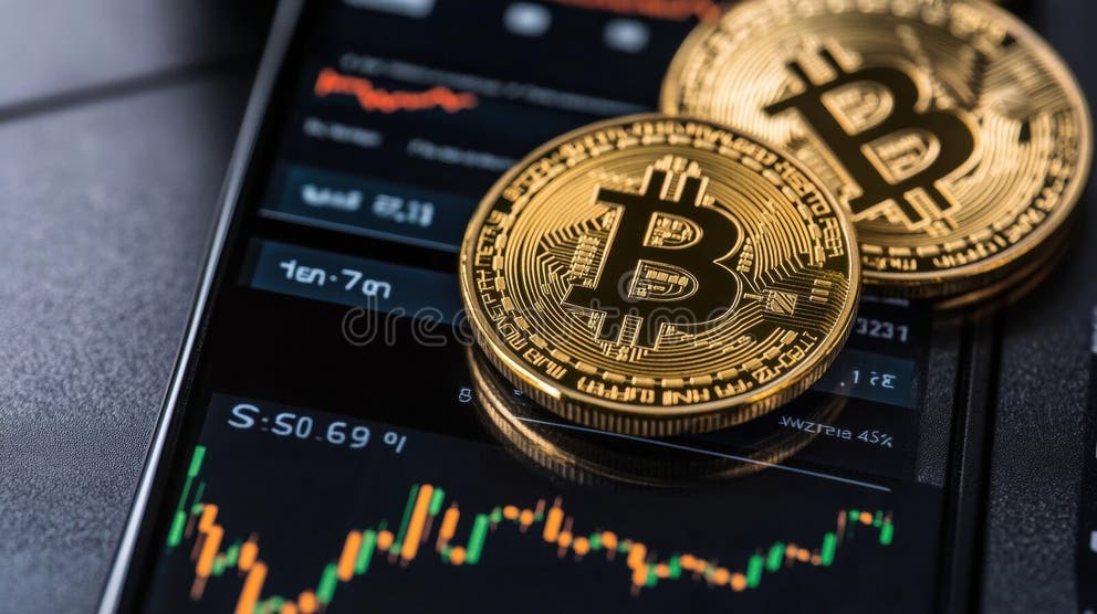 Smartphone Showing a Live Cryptocurrency Price Chart and Graphs Stock ...