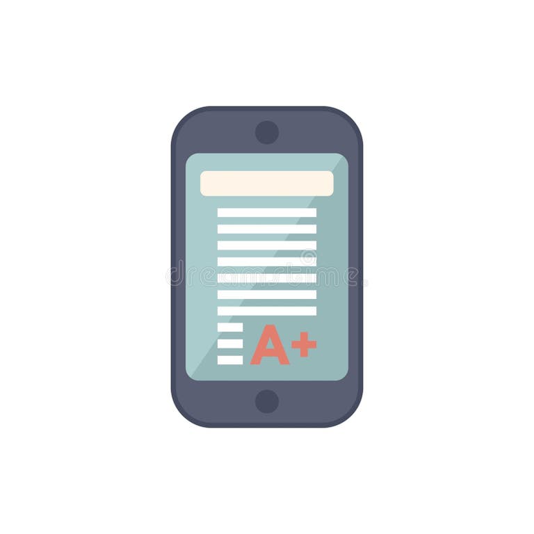 Smartphone Showing a Plus Grade on Screen Displaying E Learning Results ...
