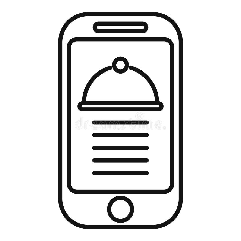 Smartphone Showing Restaurant Online Food Ordering App Icon Stock ...