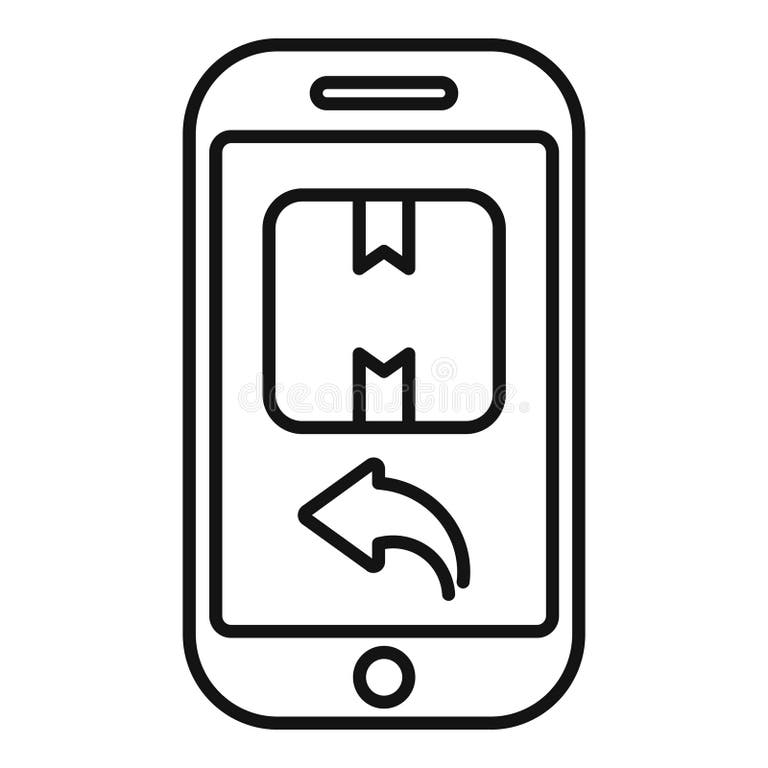 Smartphone Showing Return of Parcel Icon for Online Shopping App Stock ...