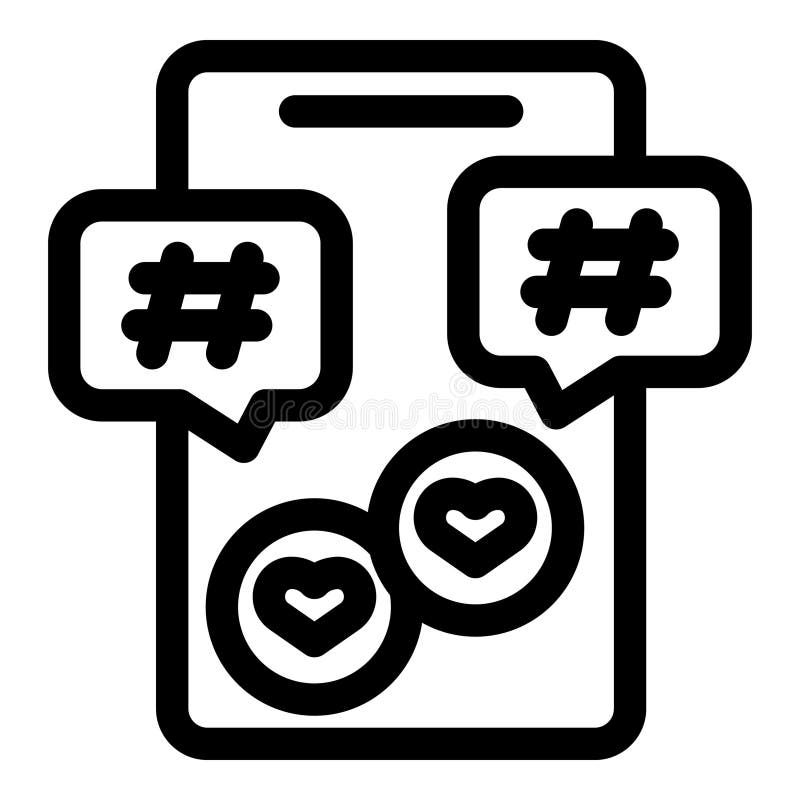Smartphone Showing Social Media Engagement with Hashtags and Hearts ...