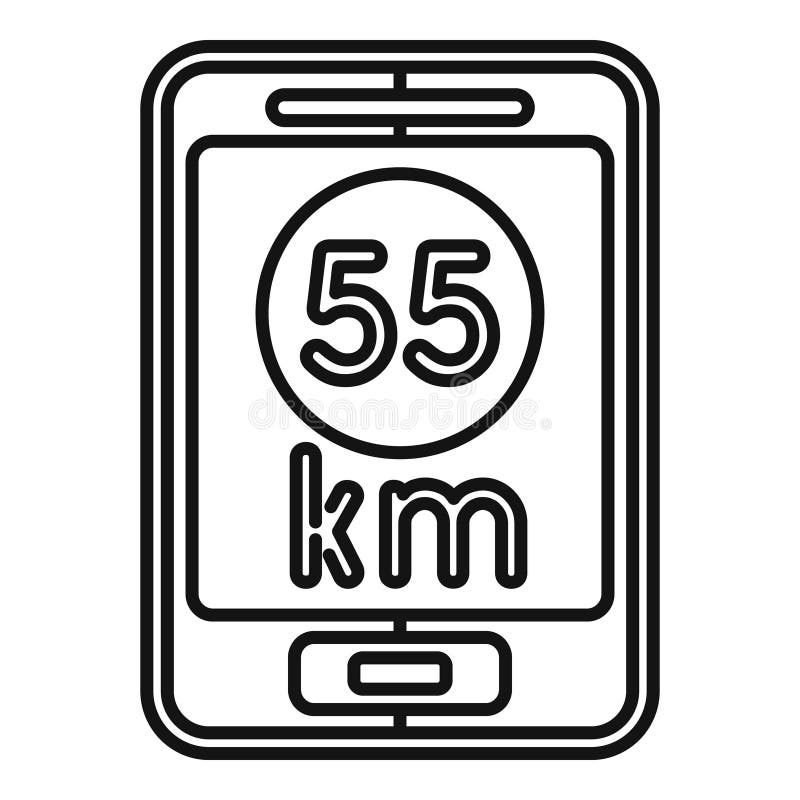 Smartphone Showing Speed Limit Icon Outline Vector Stock Illustration ...