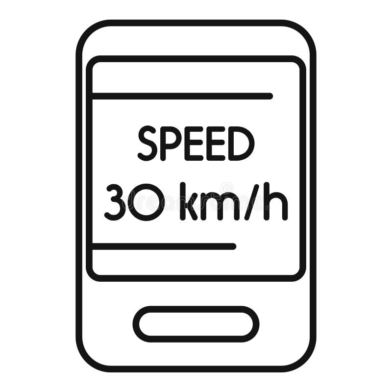 Smartphone Showing Speed Limit Icon Outline Vector Stock Illustration ...