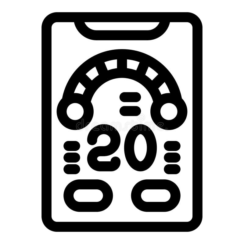 Smartphone Showing Speedometer Reaching 20 Percent Battery Life Icon ...