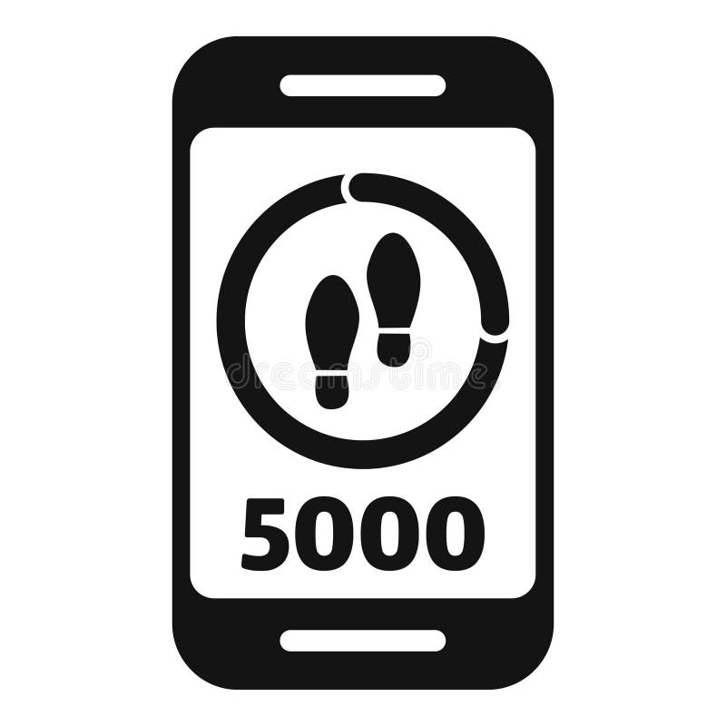Smartphone Showing Steps Counter App Icon Stock Illustration ...