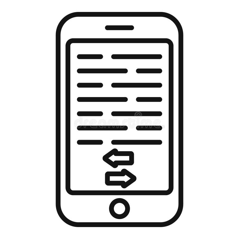 Smartphone Showing Text Message with Arrows for Scrolling or Navigation ...
