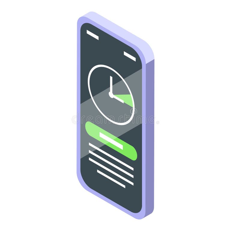 Smartphone Showing Time Management Interface with Clock and Progress ...