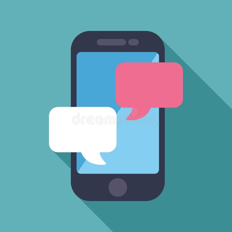 Smartphone Showing Two Instant Messages with Speech Bubbles Stock ...
