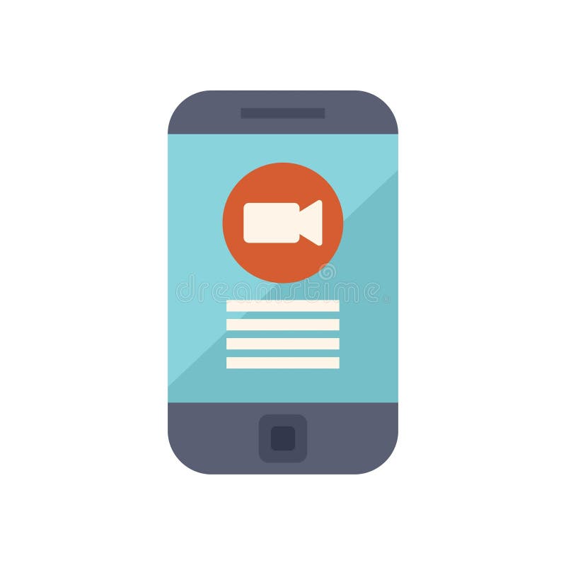 Smartphone Showing Video Call Interface on Screen Stock Illustration ...