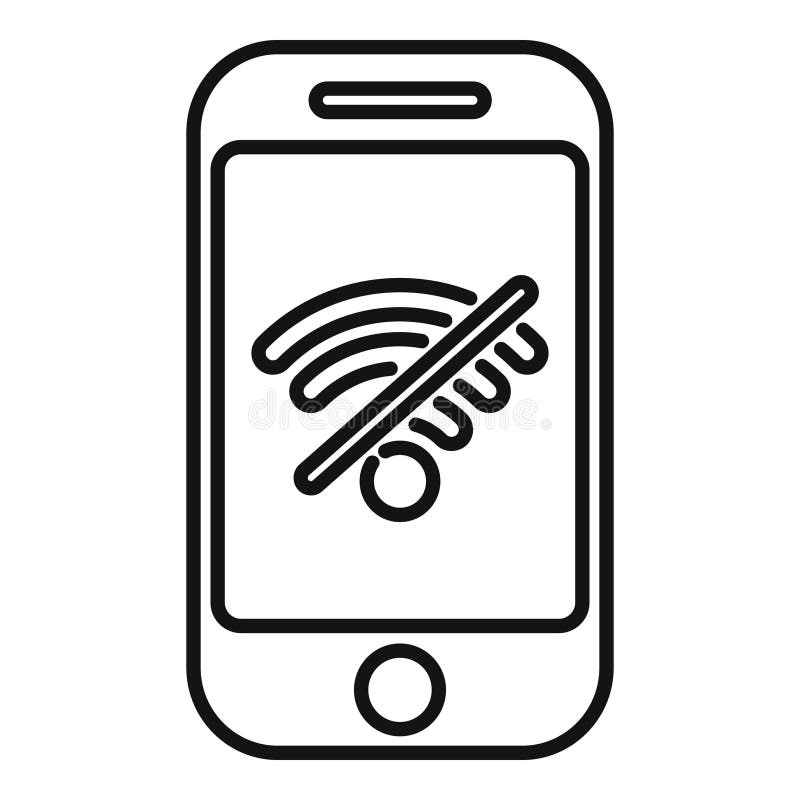 Smartphone Showing Wifi Signal Disconnected Icon Stock Illustration ...