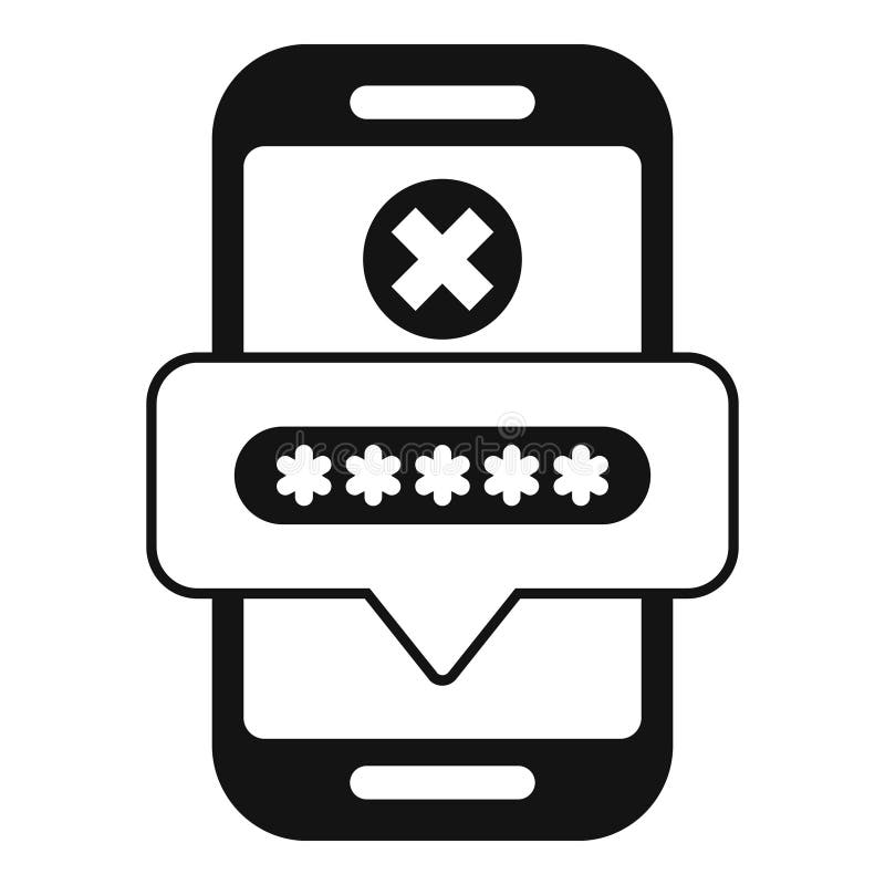 Smartphone Showing Wrong Password Notification Icon Stock Illustration ...